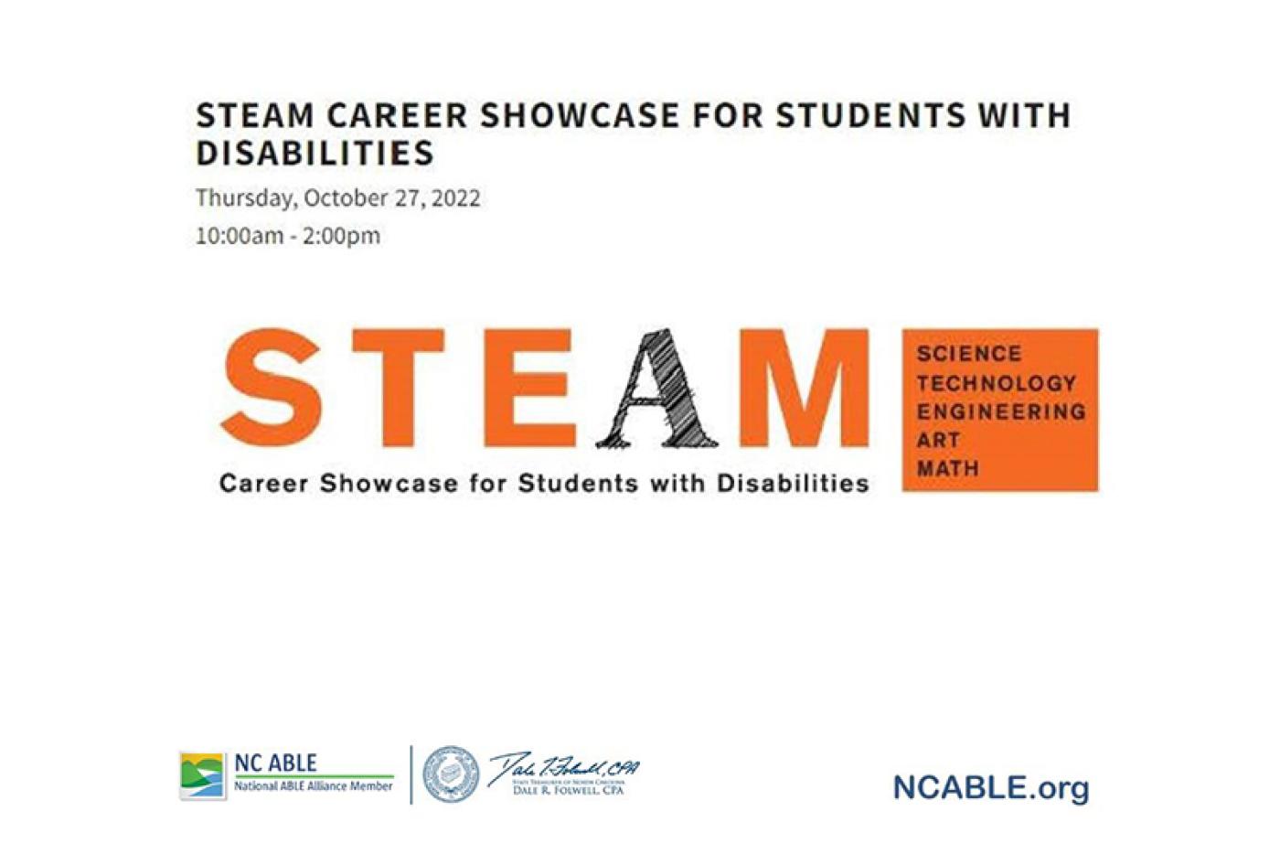 STEAM Career Showcase for Students with Disabilities (Open to the Public) | NCABLE